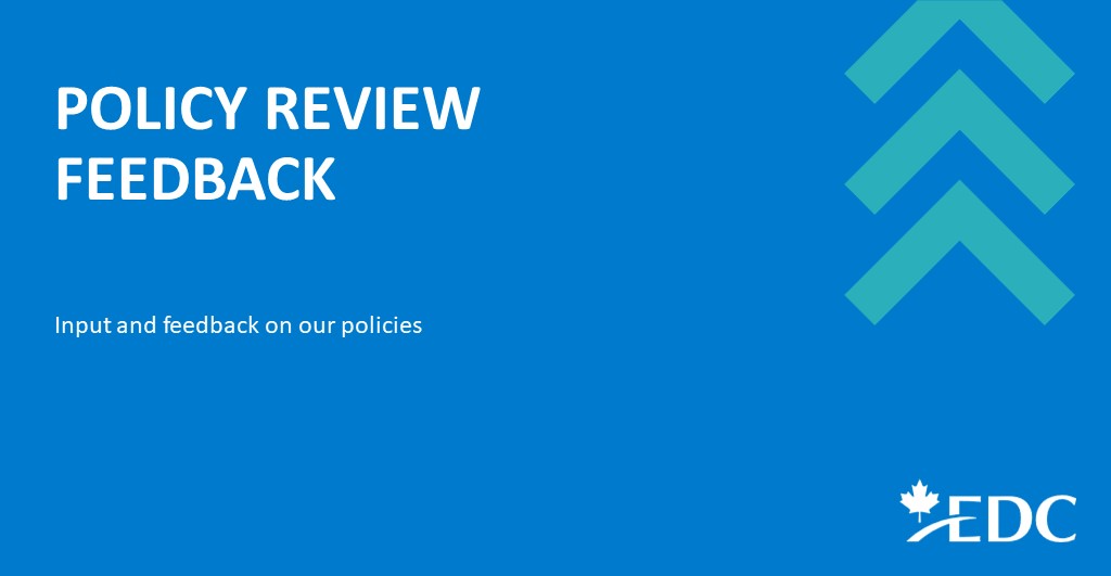 Policy review feedback | EDC